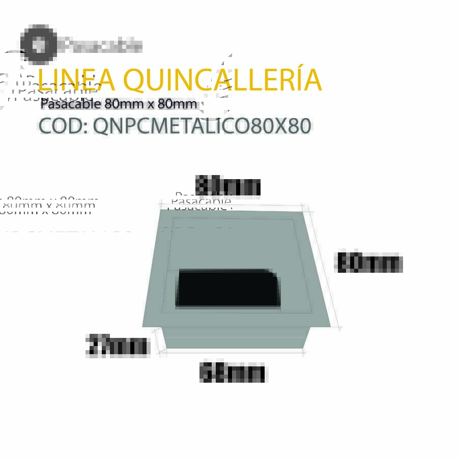 Pasacable 80mmx80mm - Prorack